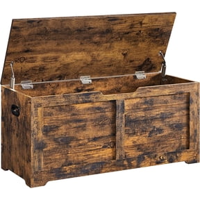 COZAYH Vintage Trunk, Large Wooden Storage Chest with Lock, Cabinet for ...