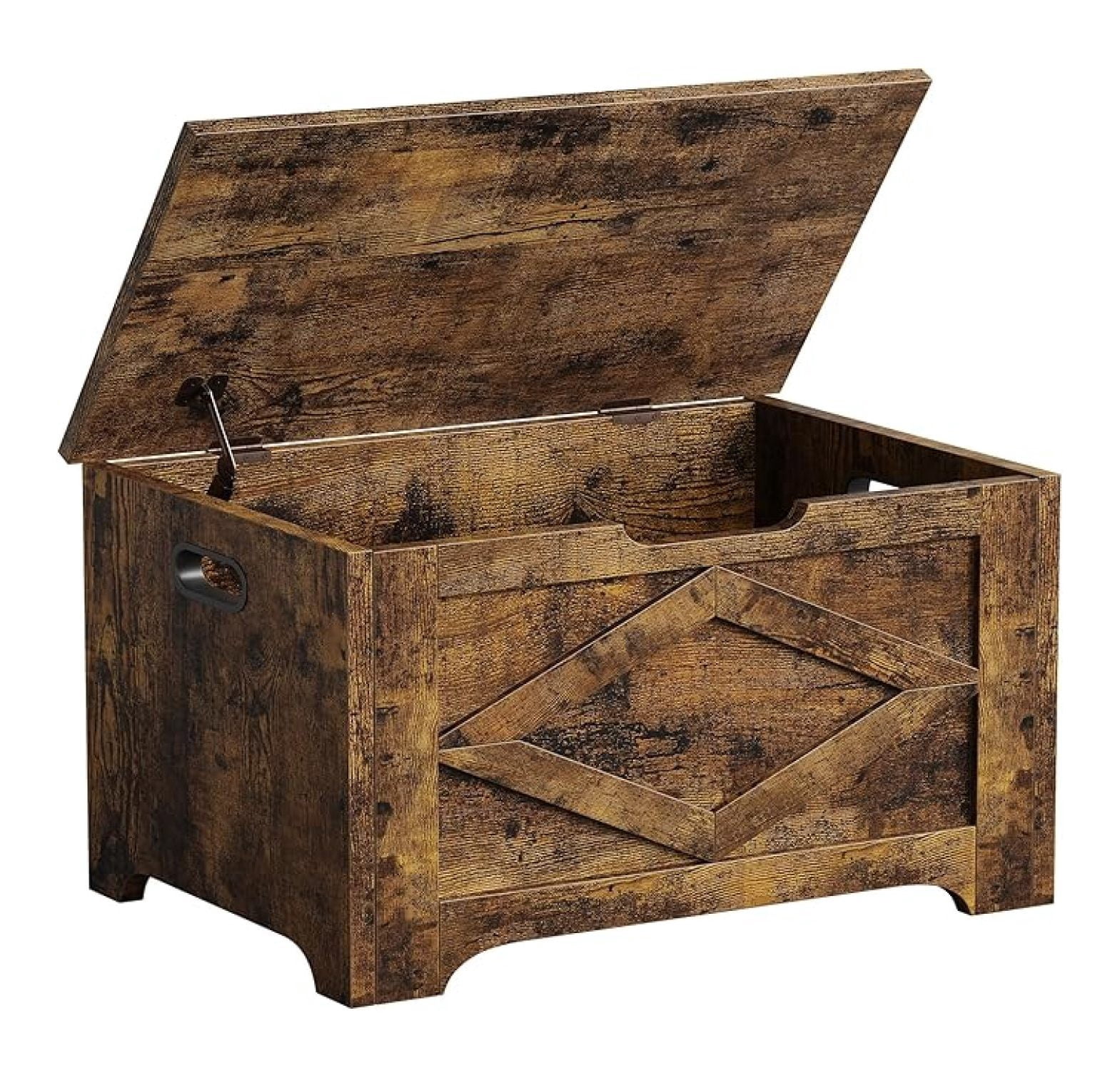 Storage Chest, Storage with Safety Hinge, Farmhouse Style Wooden Trunk ...