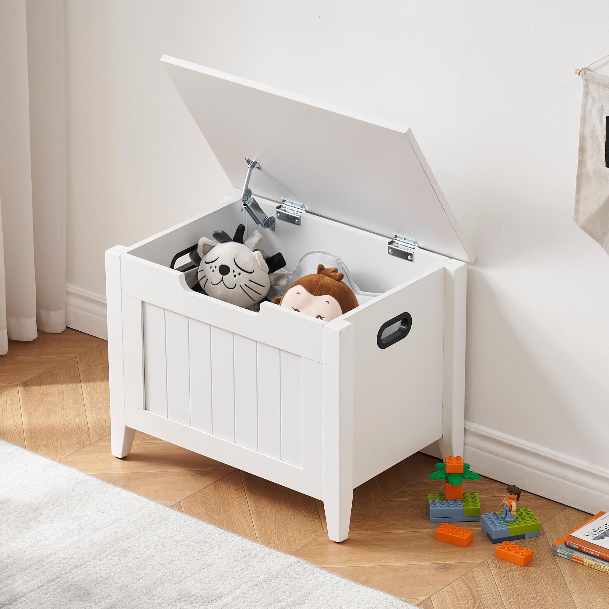 Storage Chest, Upholstered Storage Trunk with 2 Safety Hinges, Storage ...