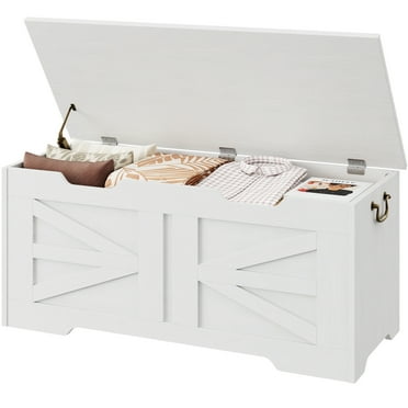 ZENSTYLE Lift Top Entryway Storage Chest/Bench with 2 Safety Hinge ...