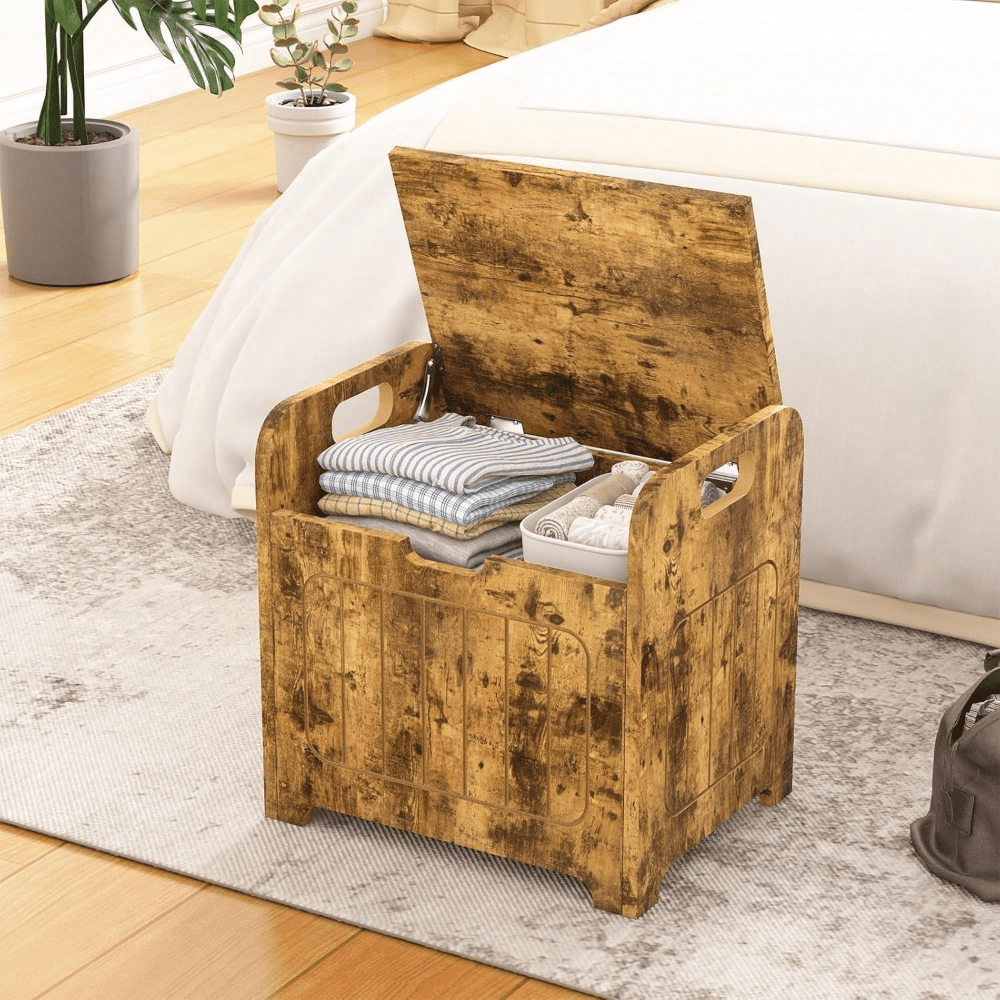 Storage Chests, Small Cube Storage Organizer,Wooden Storage Bin With ...