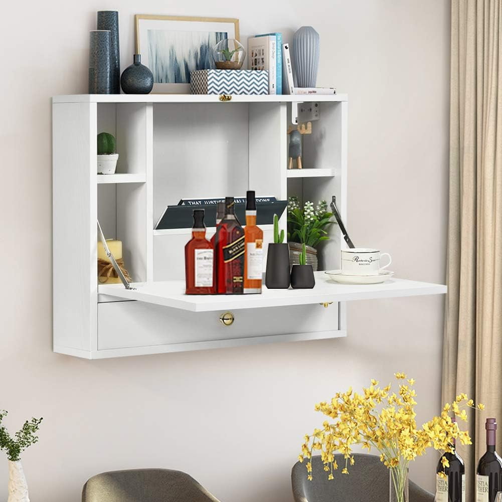 Storage Chests,Wall Foldable Cabinets,Hideaway Storage with Drawer ...