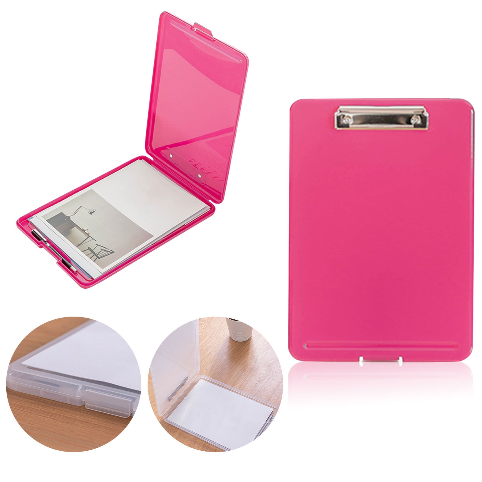Storage Clipboard, 1/2" Clip Capacity, Holds 8 1/2" x 11" Sheets, Pink ...