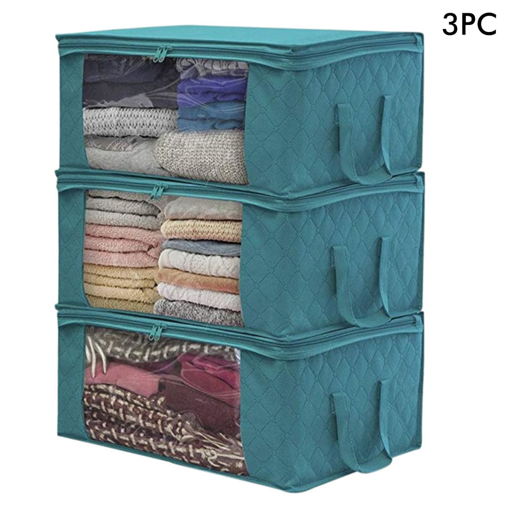 Storage Clothes Bins Closet Bags - 35L Containers Organizer Boxes ...