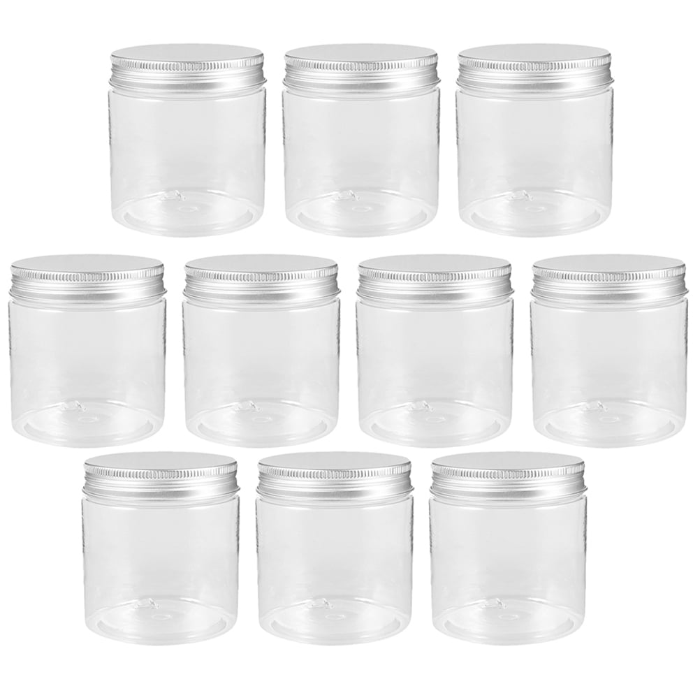 Storage Container 250ml Mini Transparent Silver Aluminum Lid Jar Set ...
