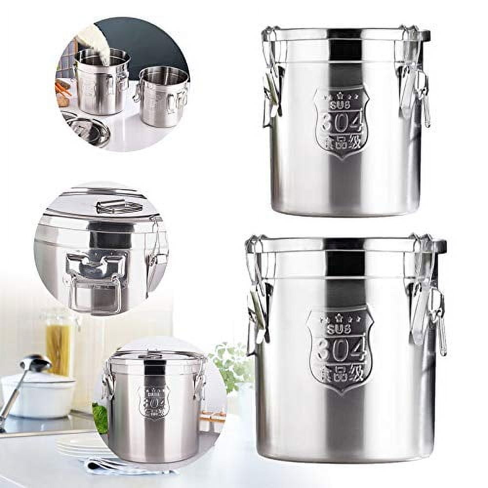 Storage Container, 6L/1.6Gallon 304 Stainless Steel Cereal Container ...