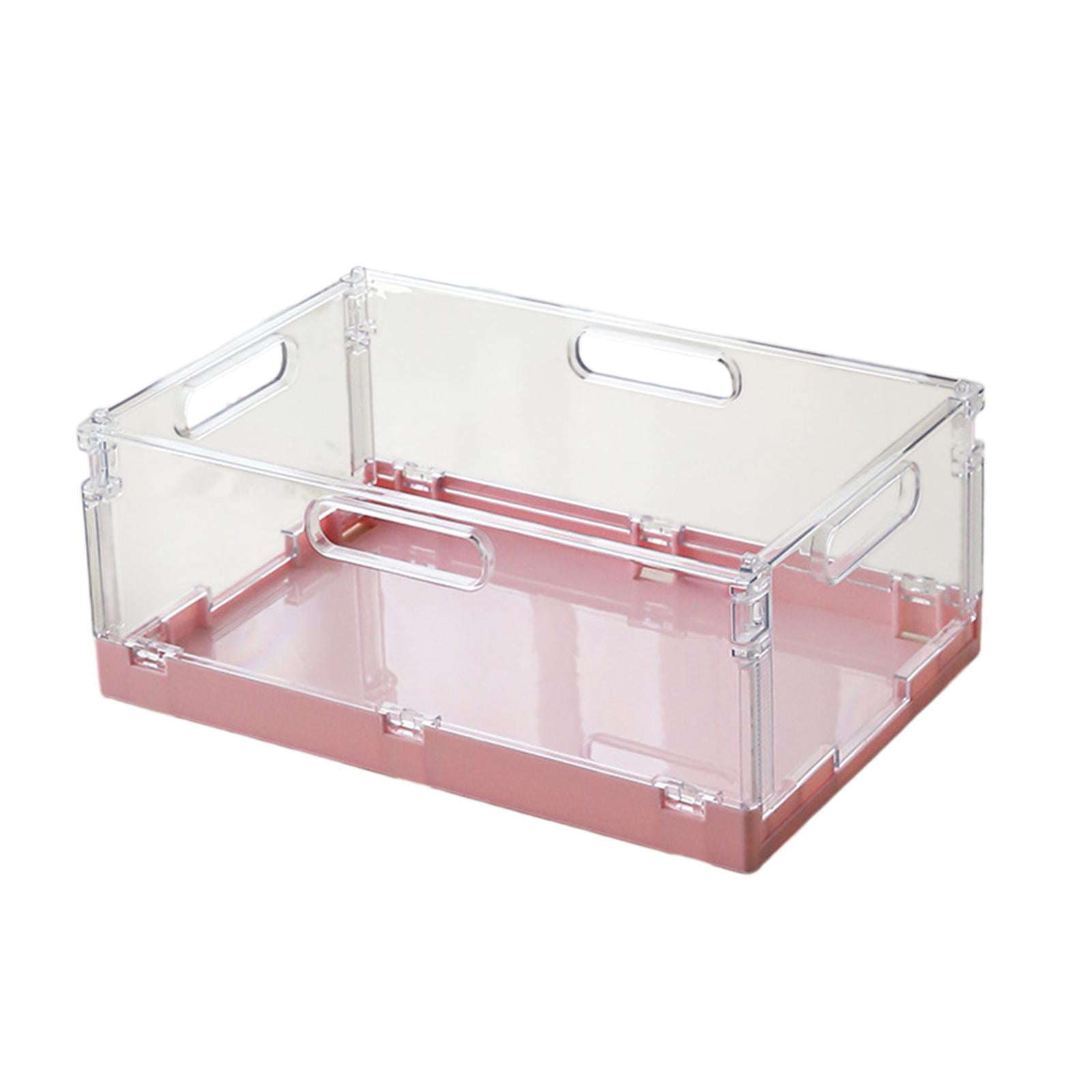 Storage Container Organizer Crate Stackable Pink Design with Handles ...