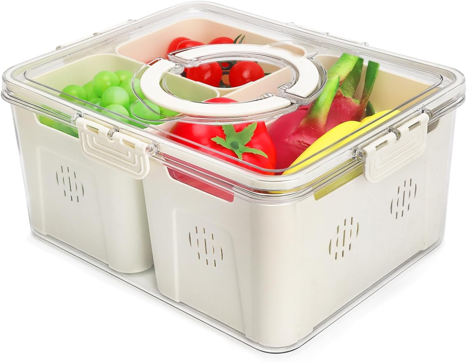 Storage Containers for Fridge with Lid and Handle, Portable Food Box ...