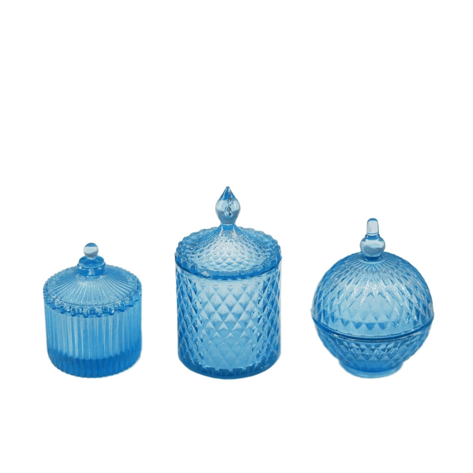 Storage Containers with Lids, Tyeign Miniature Glass Candy Jar Set ...