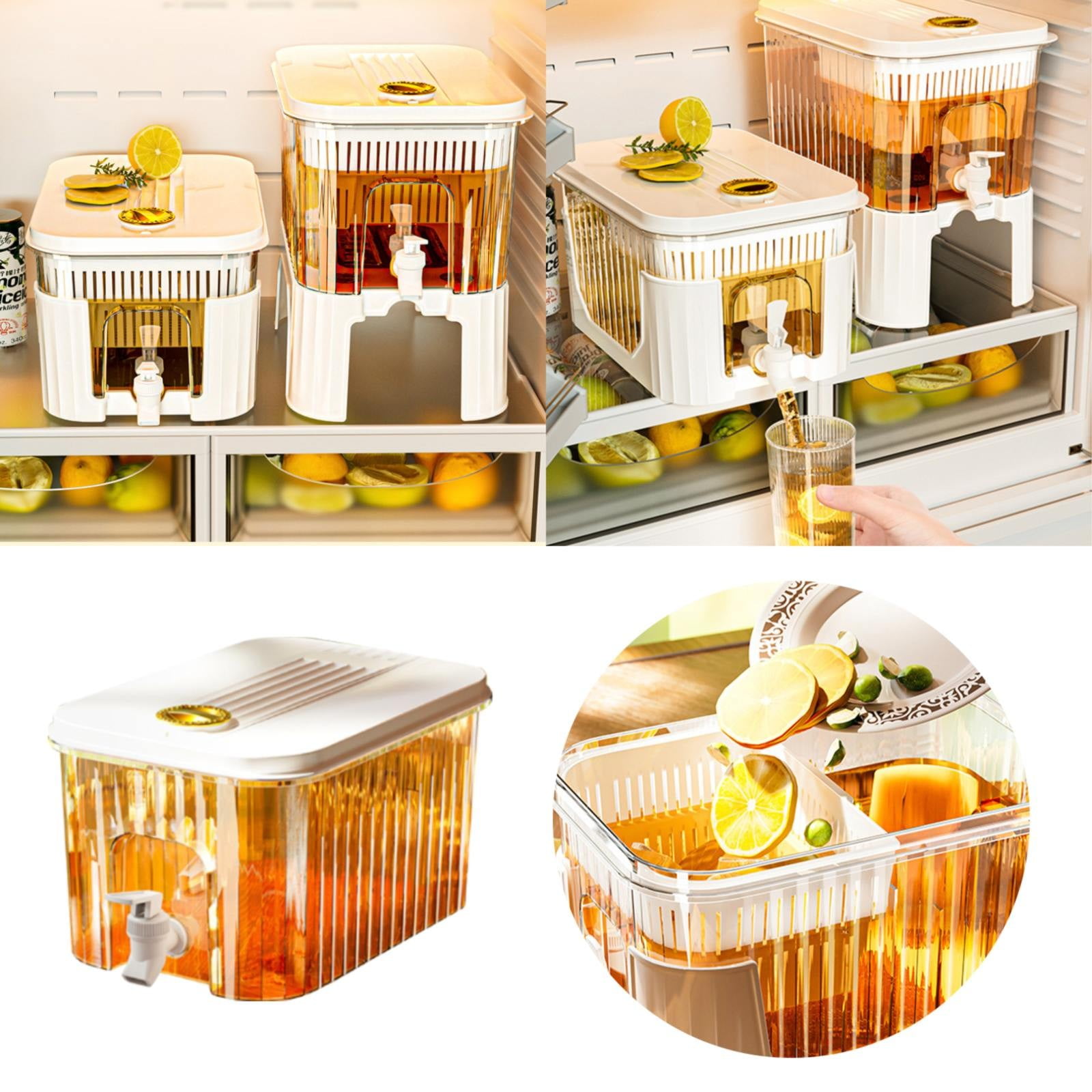 Storage Containers1 Gallon Clear Beverage Dispenser For Fridge Premium ...