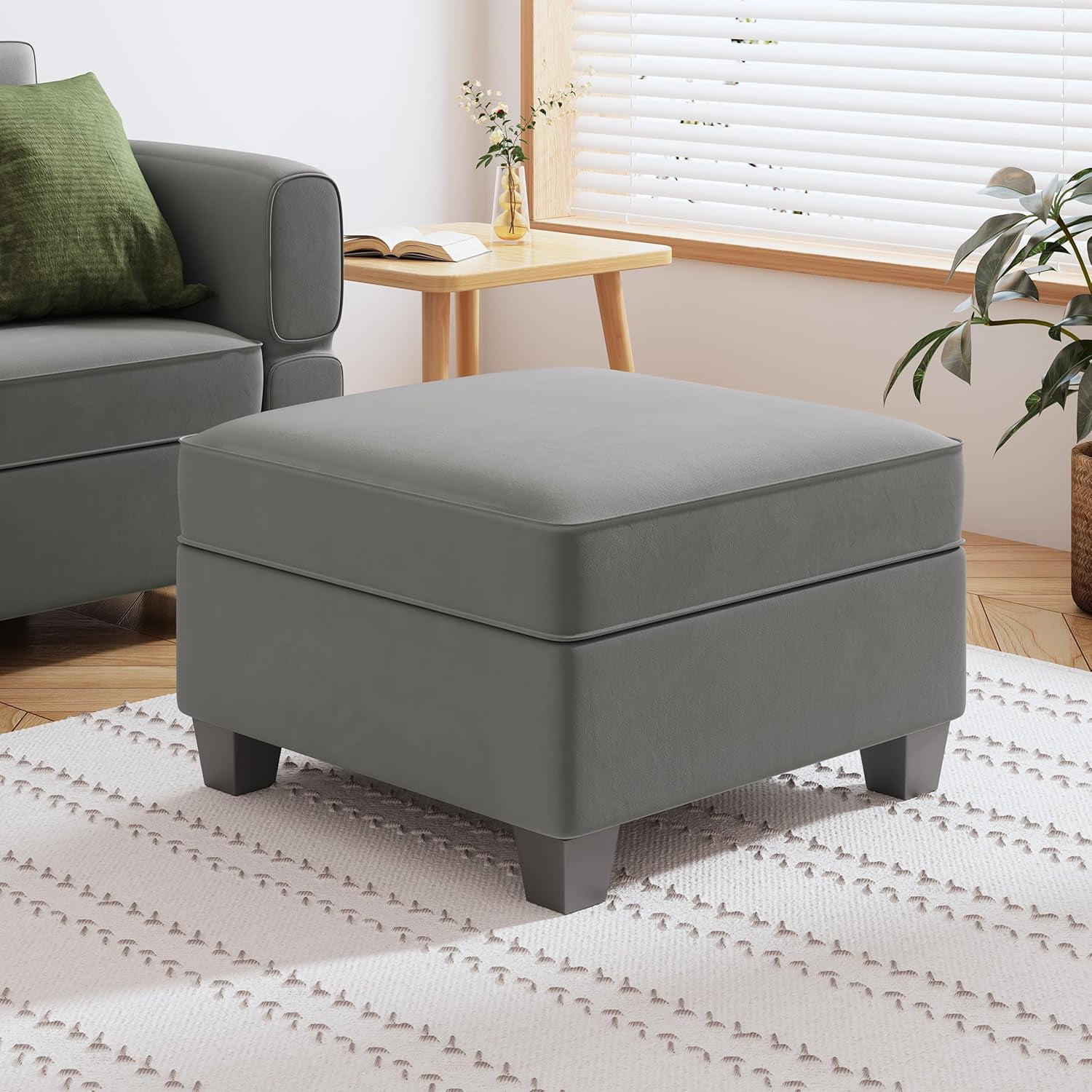 Storage Corner Ottoman for Modular Sectional Sofa Seat Cube Footrest ...