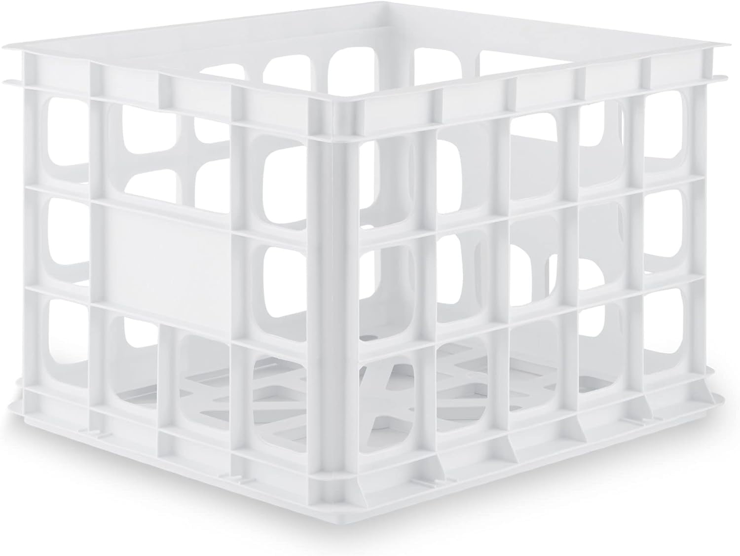 Storage Crate, Stackable Plastic Bin Open Basket with Handles, Organize ...