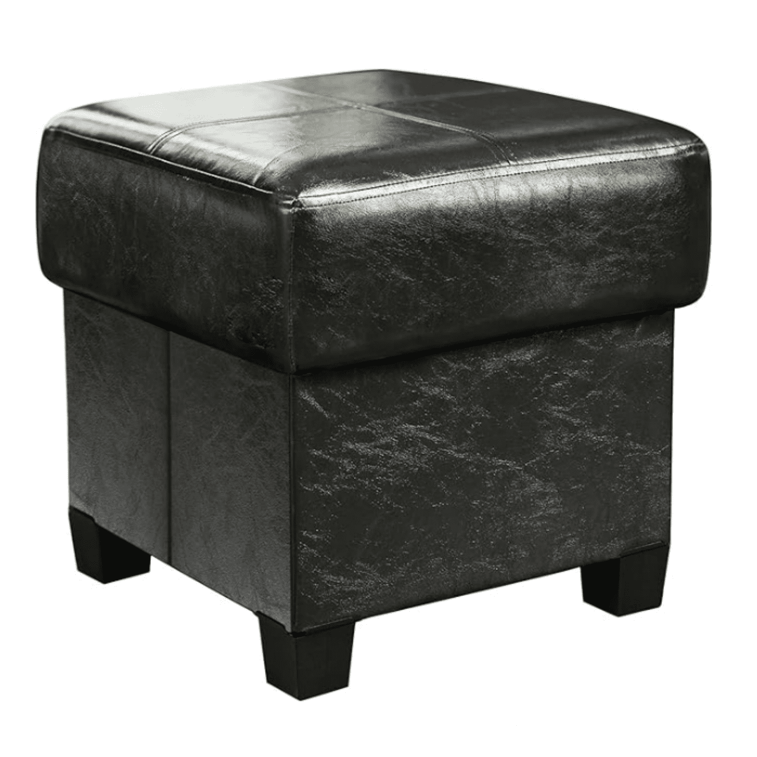 Storage Cube Folding Footstool PU Leather Storage Bench with Legs, Toy ...