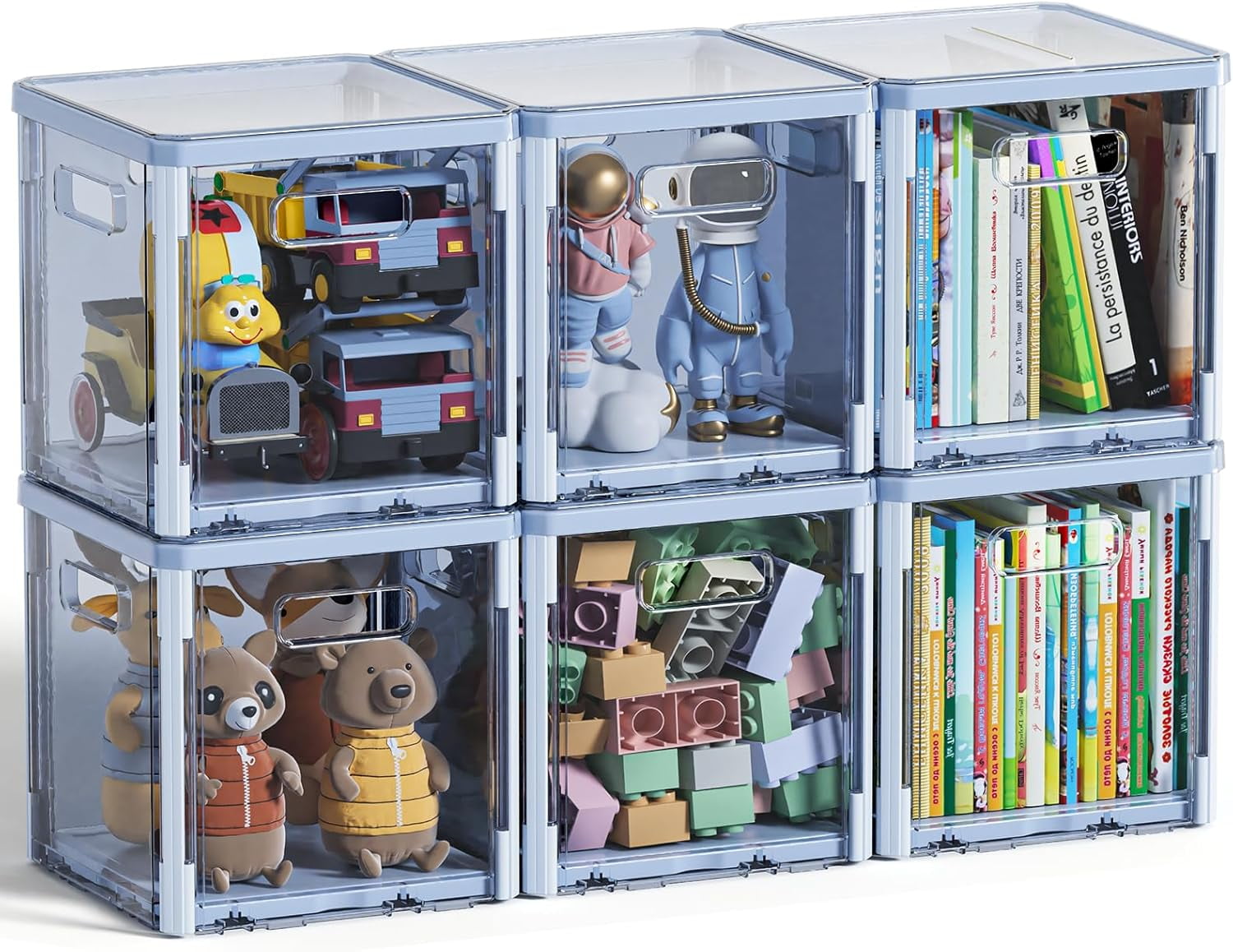 Storage Cube with Lid - Stackable Storage Bins Foldable Storage Box ...