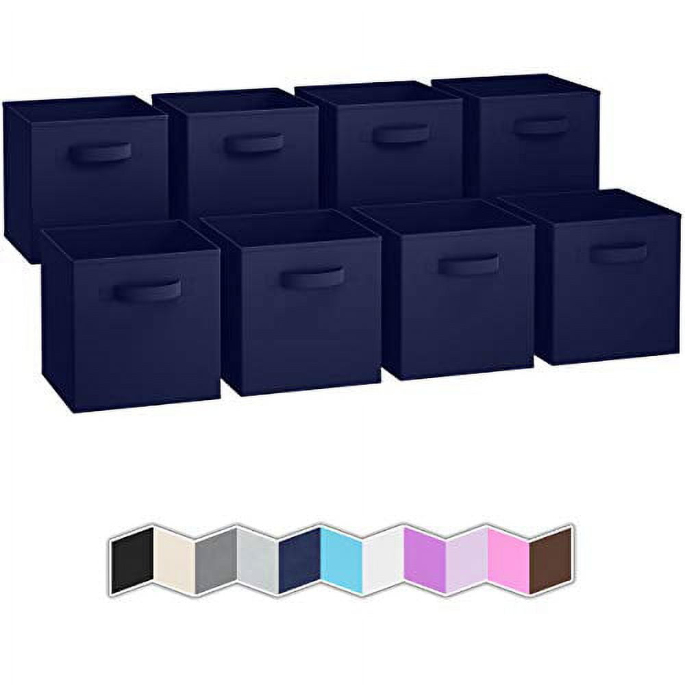 Storage Cubes - 11 Inch Cube Storage Bins (Set of 8). Fabric Cubby ...