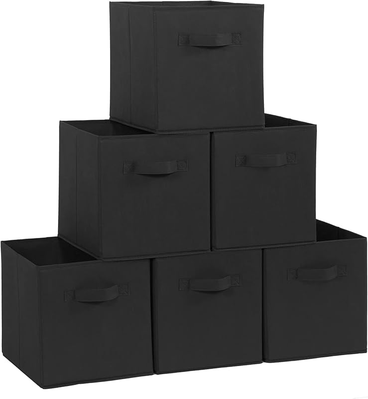 Storage Cubes, 11 Inch Durable 6 Pack Fabric Foldable Collapsible Bins ...