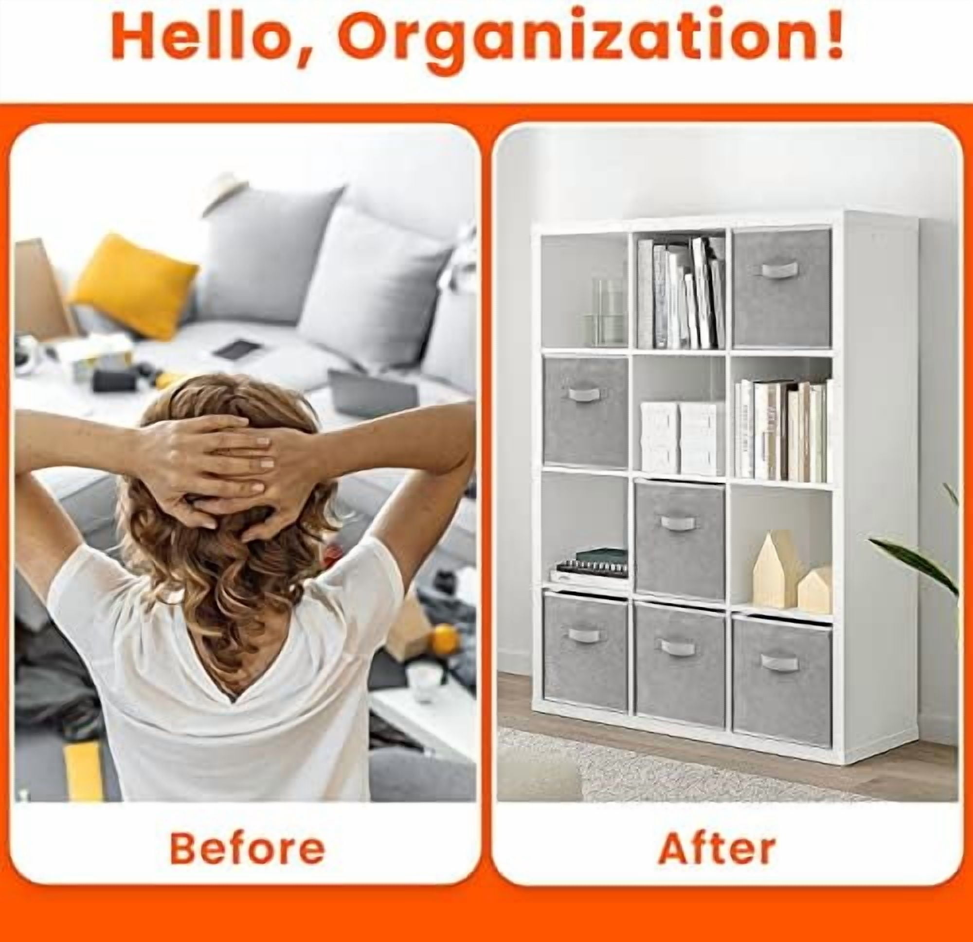 Storage Cubes - 11 Inch Heavy Duty Fabric Closet Bins for Shelves, Cube ...