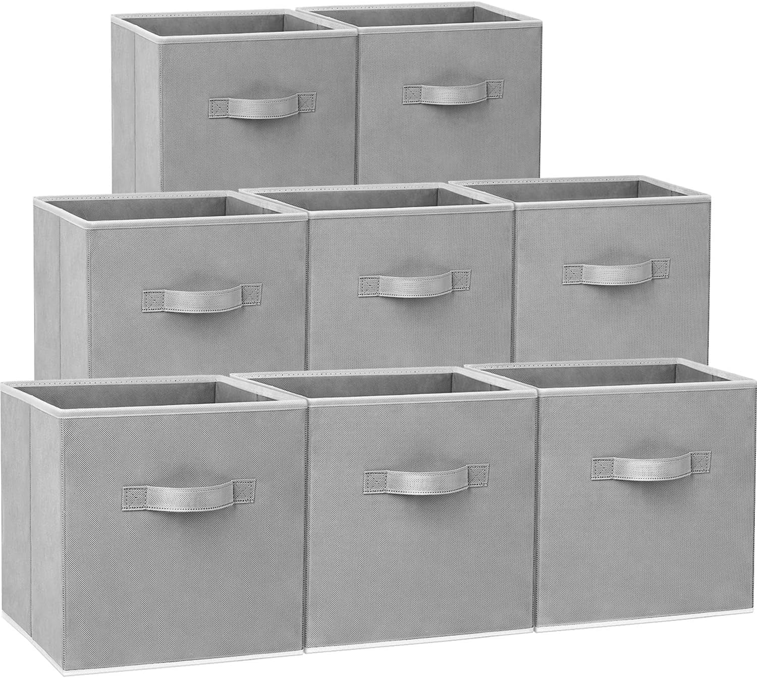 Storage Cubes - 11 Inch Heavy Duty Fabric Storage Bins for Shelves ...