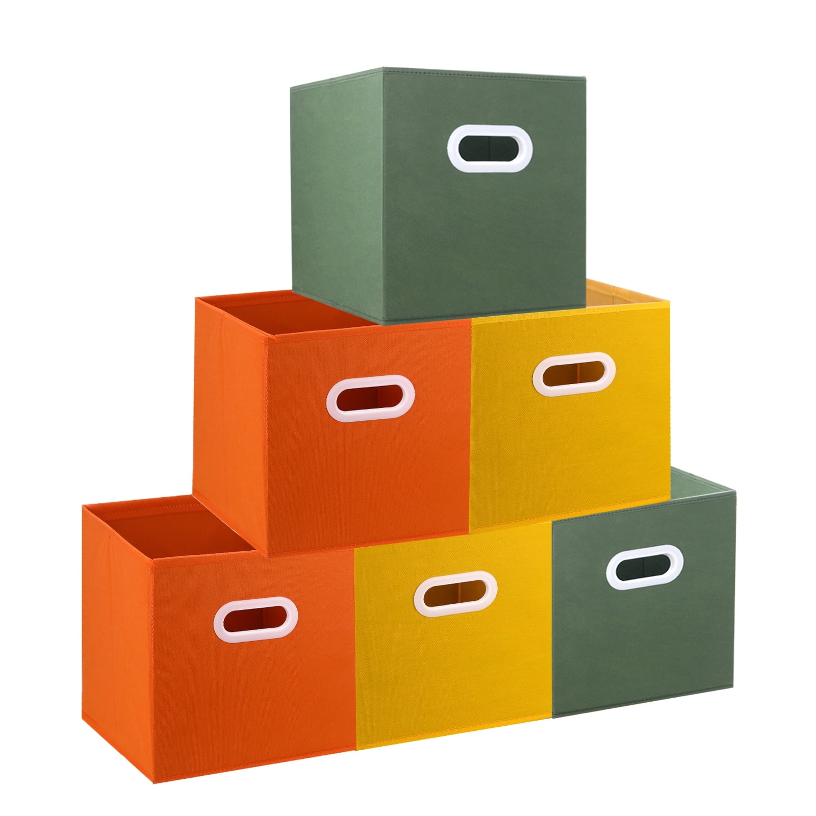 Storage Cubes, 11-inch Cube Storage Bin, 6 Sets Foldable Fabric Storage ...