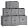 8 Storage Cubes, 11" Non-Woven Fabric Bins with Double Handles Closet ...