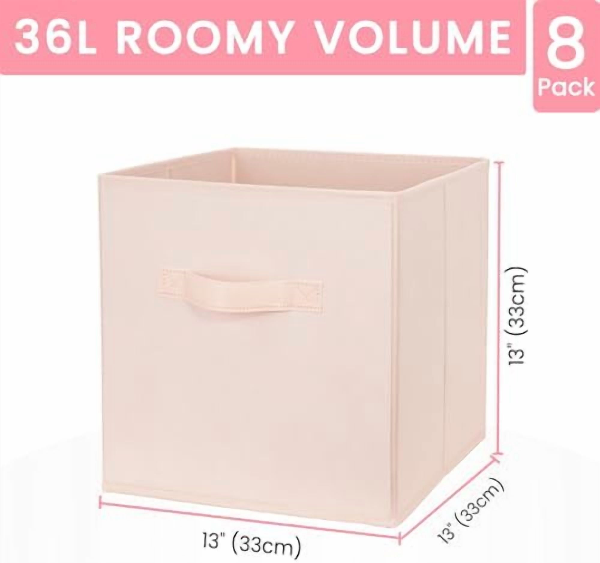 Storage Cubes - 13 Inch Heavy Duty Fabric Storage Bins for Shelves ...