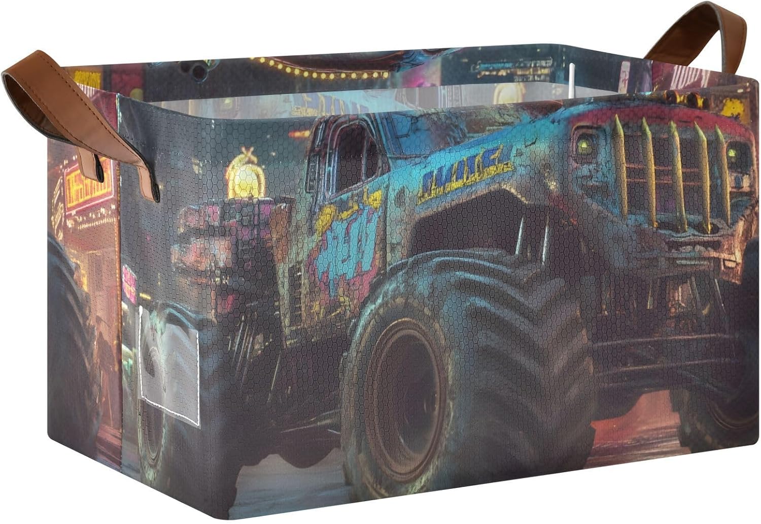 Storage Cubes 2 Pack Monster Truck Street Print with Foldable Steel ...