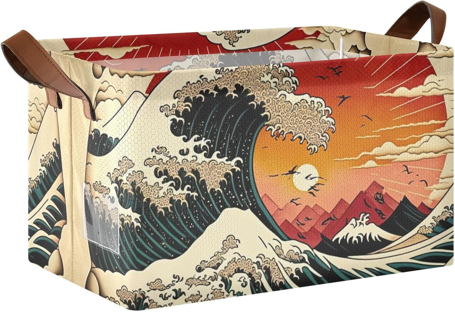 Storage Cubes 2 Pack Raising Wave Japanese Style Print with Foldable ...