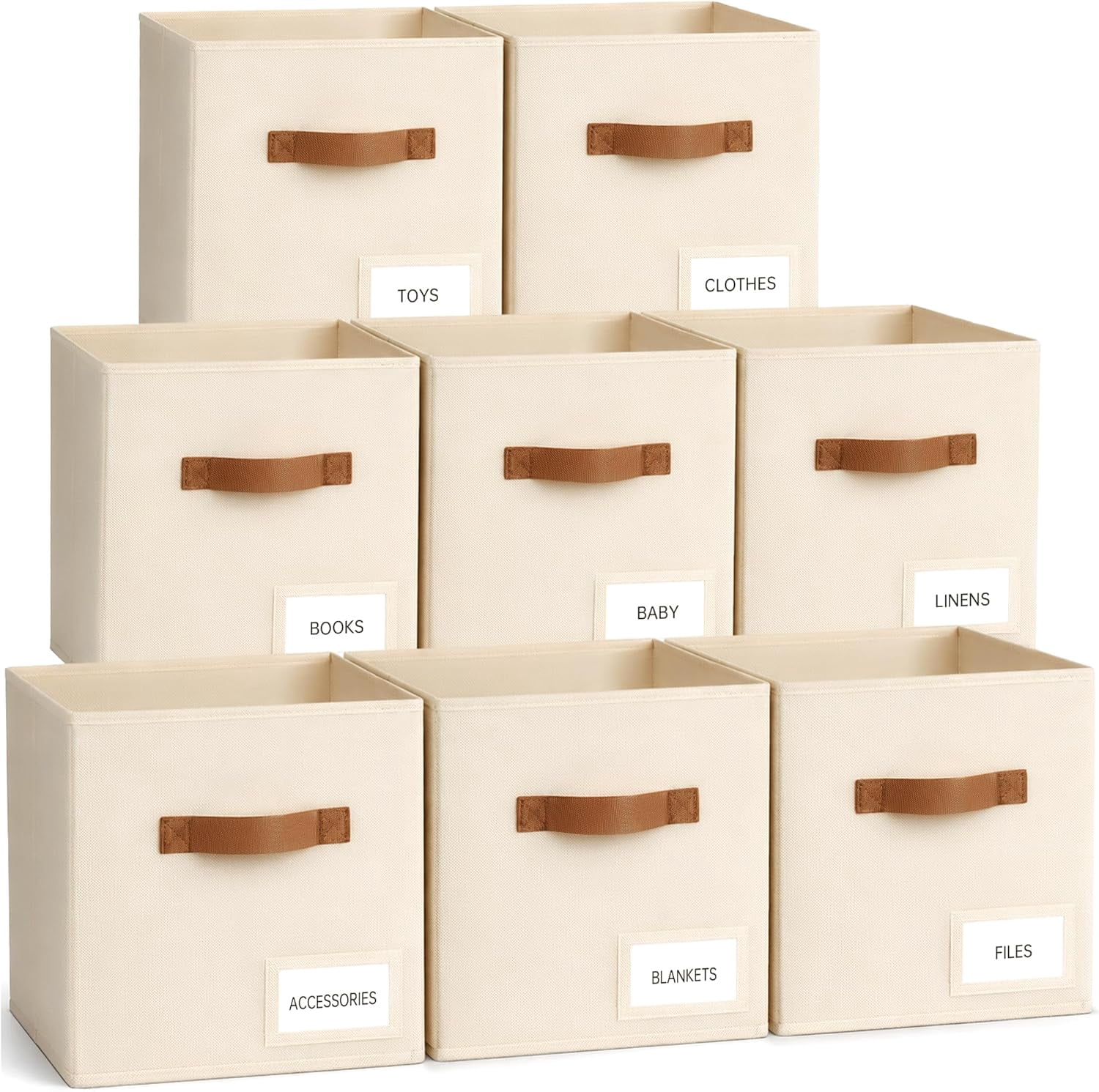 Storage Cubes 8 Pack, 11 Inch Fabric Storage Cubes Organizer Bins with ...