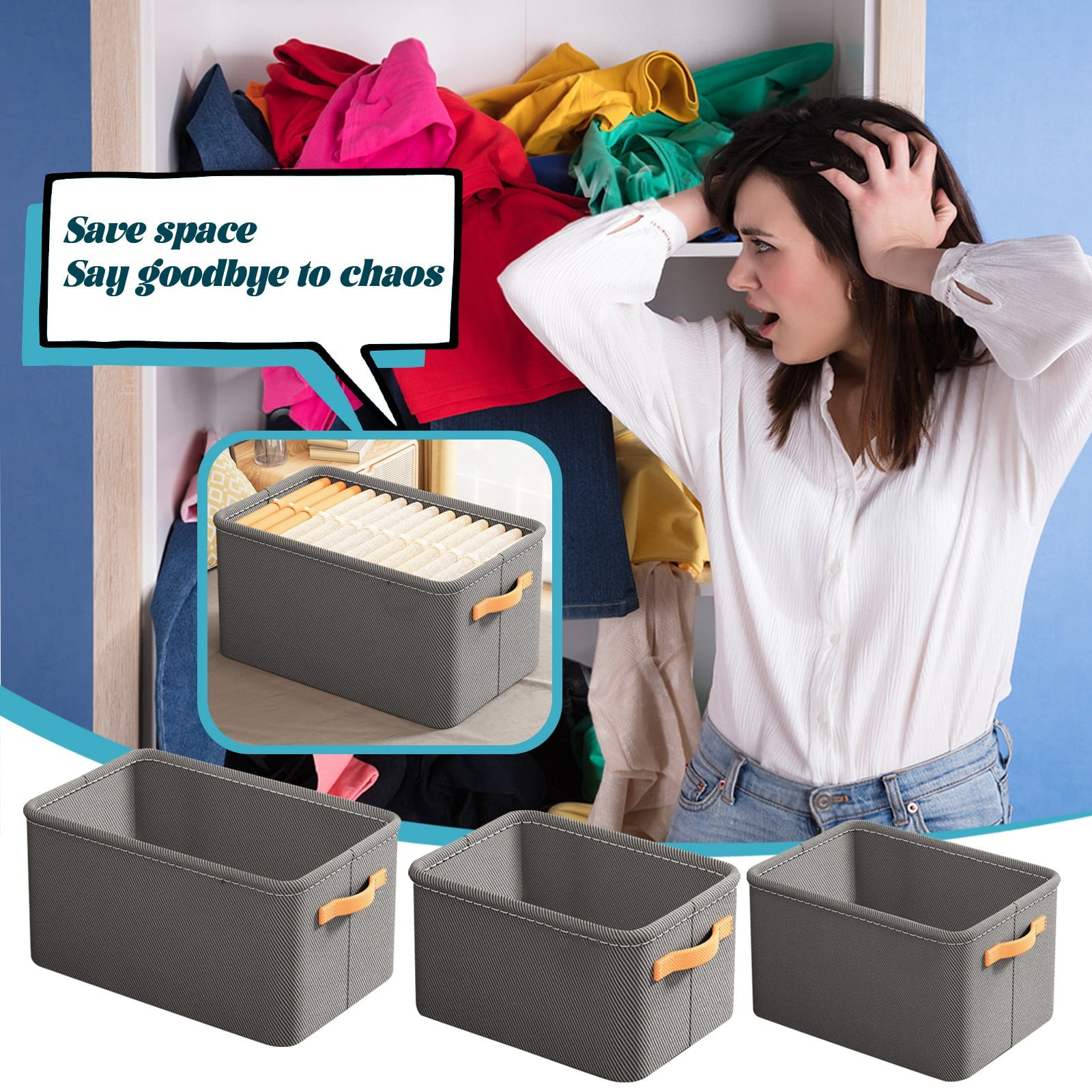 Storage Cubes Baskets Fabric Cube Storage Bins Large Storage Baskets ...