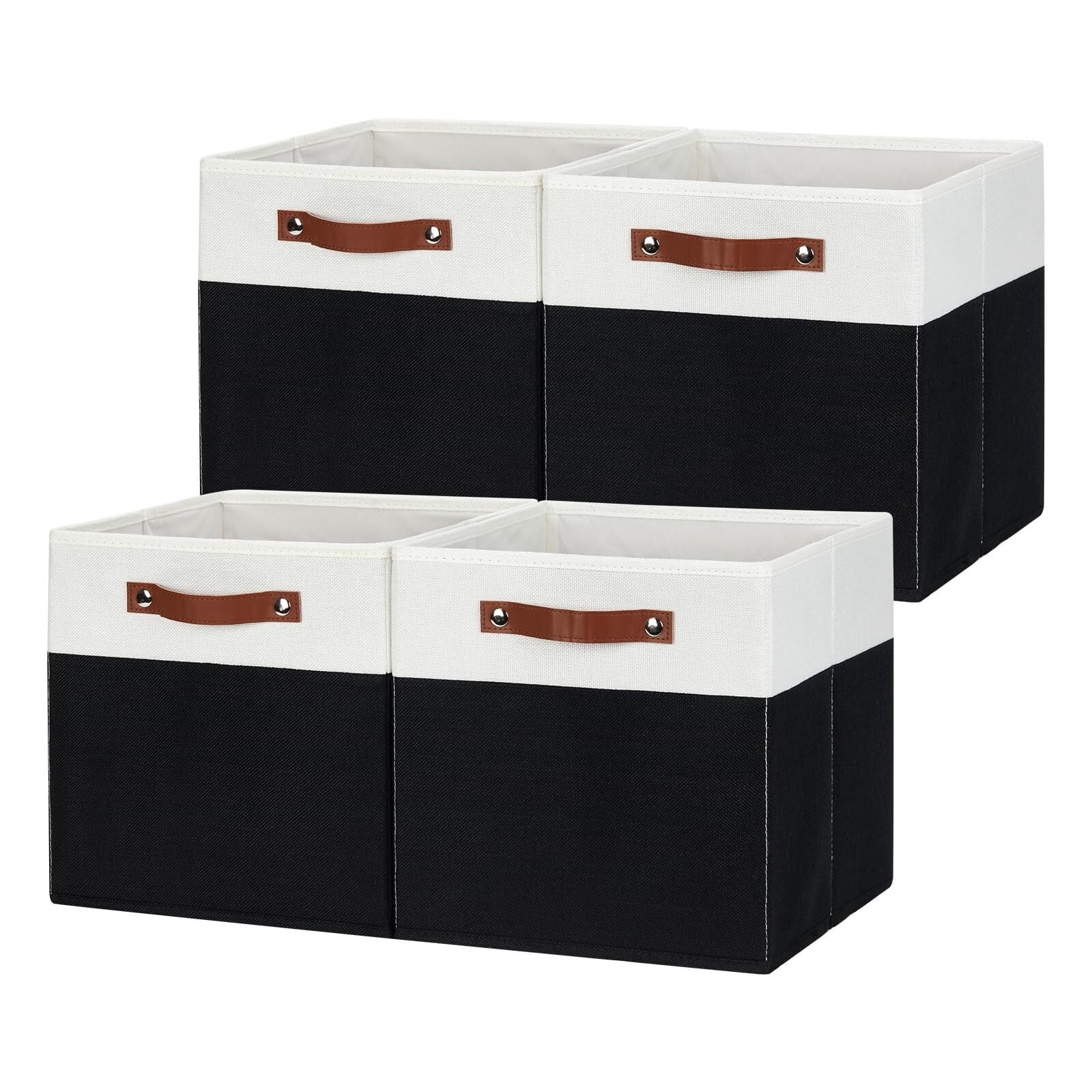 Storage Cubes, Collapsible Sturdy Cube Storage Bins With Handles for ...