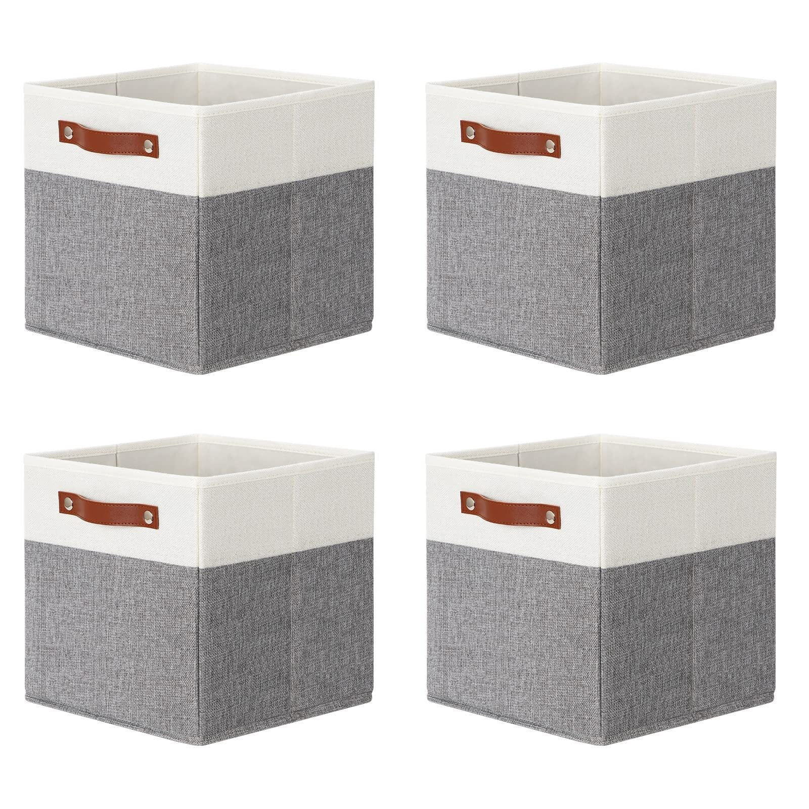 Storage Cubes, Collapsible Sturdy Cube Storage Bins With Handles for ...