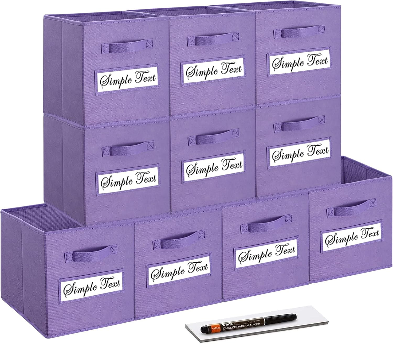 Storage Cubes,Foldable Fabric Cube Storage Bins with 10 Labels Window ...