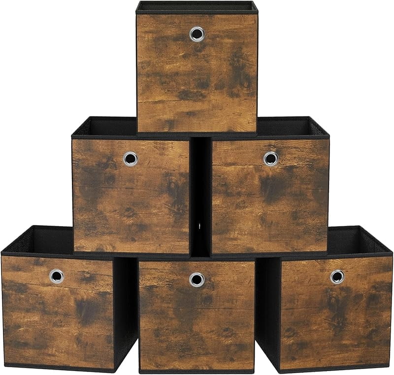 Storage Cubes, Set of 6 Storage Bins with Handles, Foldable Oxford ...