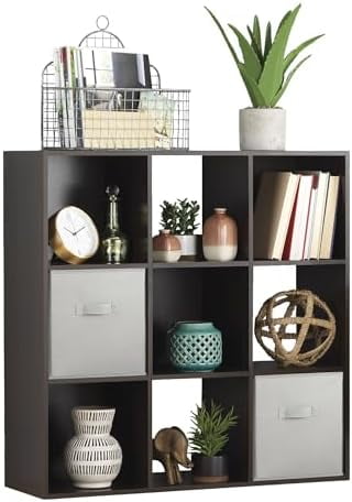 Storage Cubes - Stackable Interlocking Wire Shelves -Black (Set of 4 ...