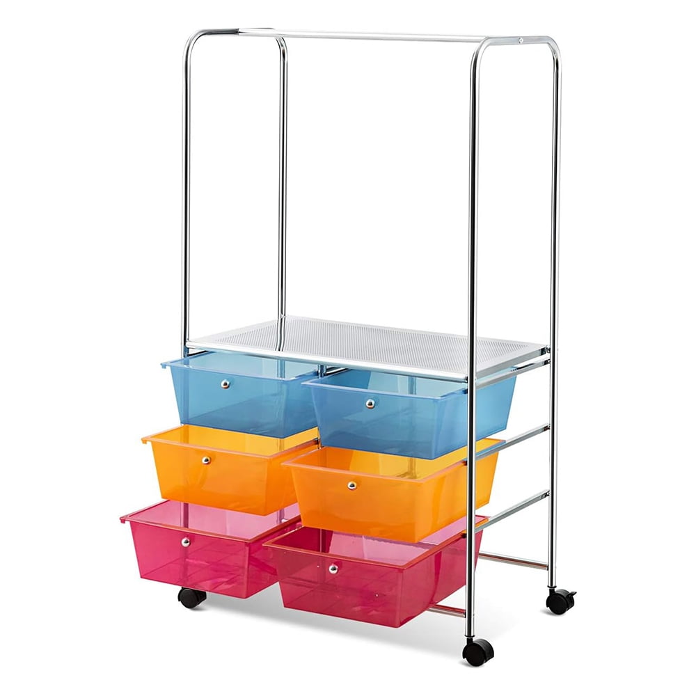 Storage Drawer Carts, Versatile Rolling Carts with Lockable Wheels, 6 ...