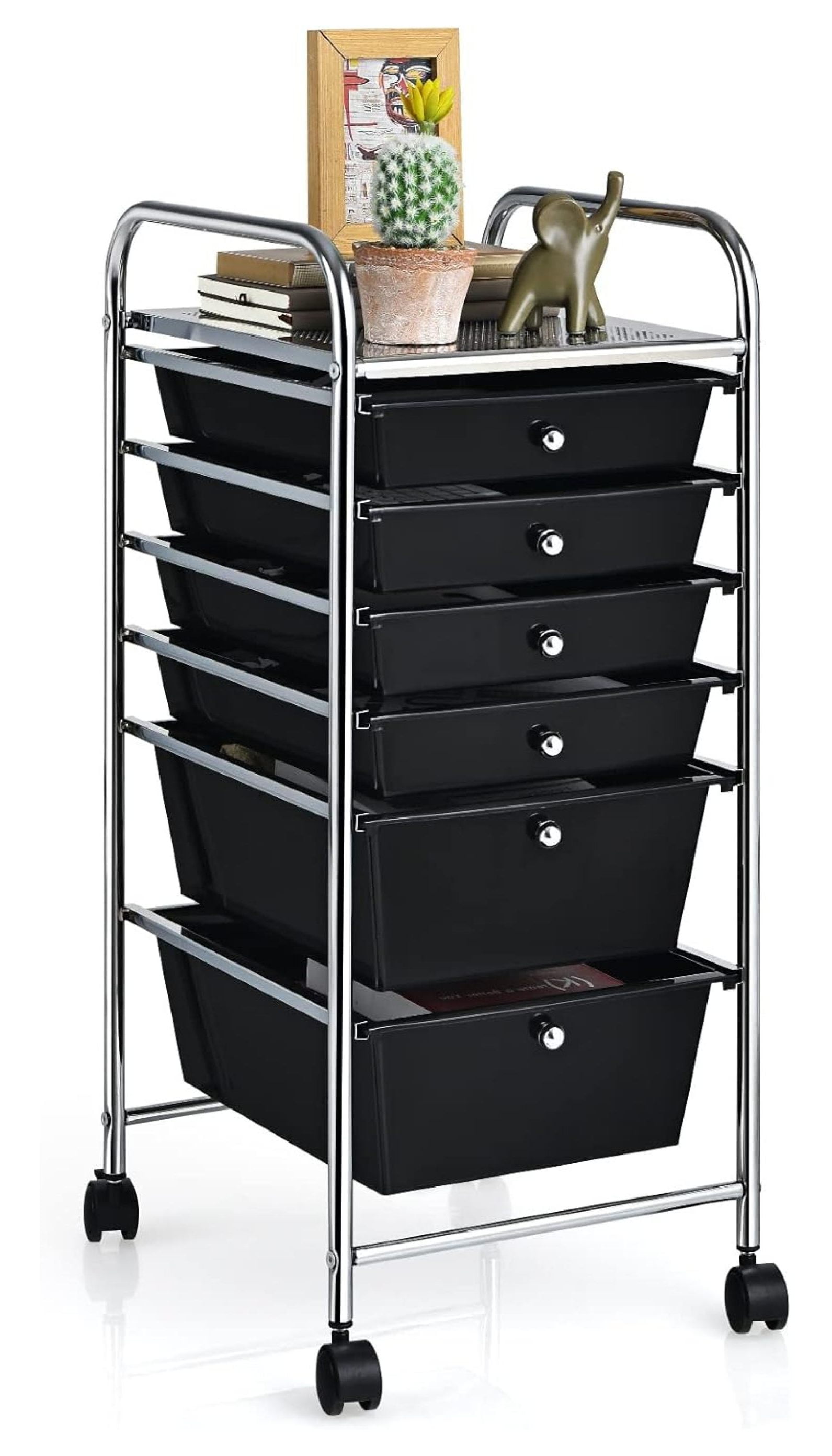 Storage Drawers Cart Classroom Organization 6 Plastic Drawers - Rolling ...