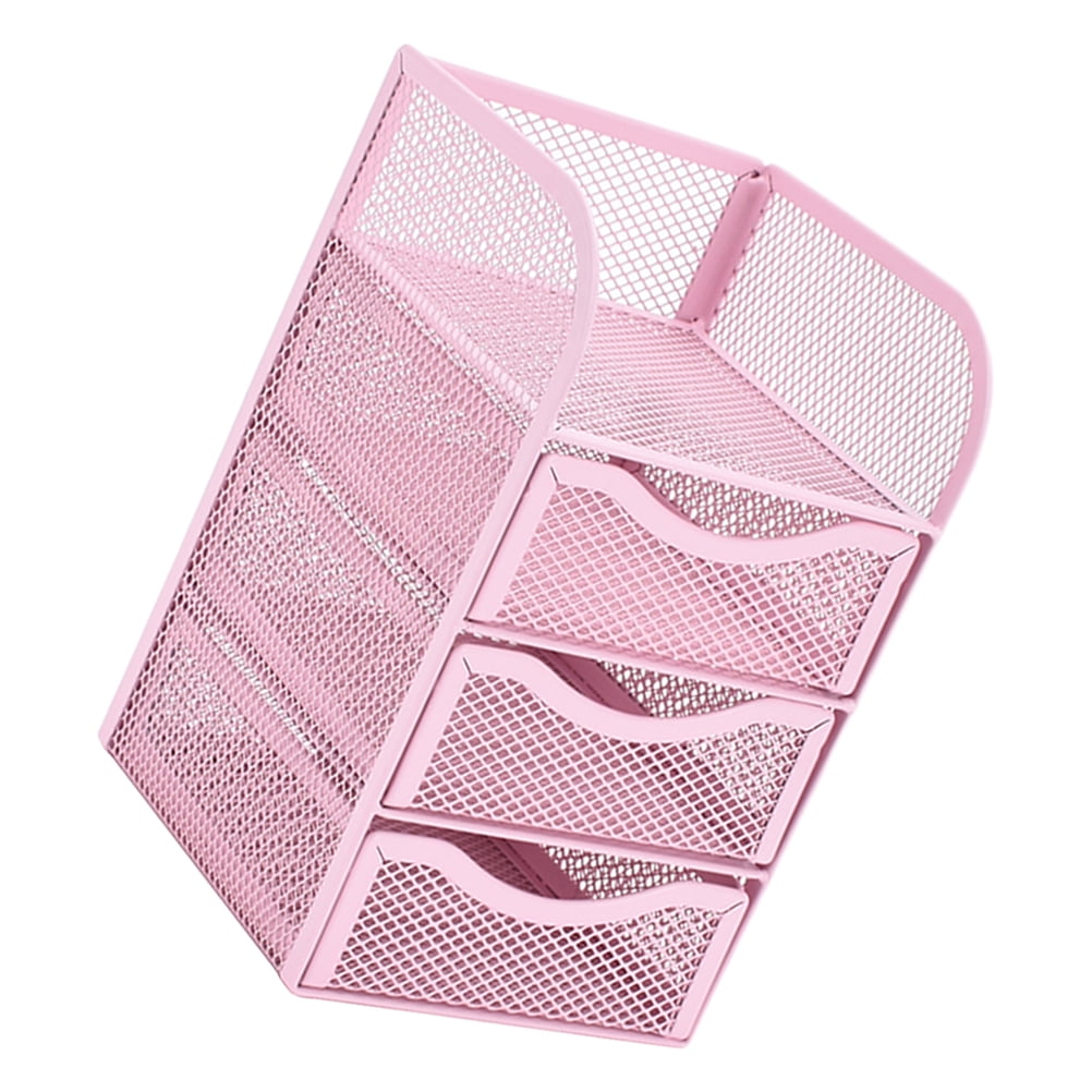 Storage Drawers Desk Organization Pen Flare Box Desktop Organizer Pink ...