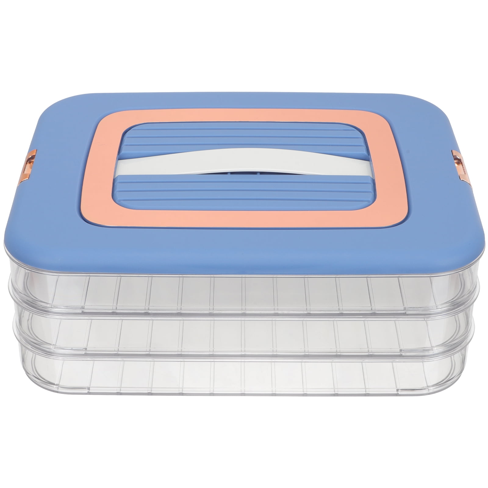 EXHUMKY Food Preservation Dumpling Storage Box Blue Plastic 1Pcs ...