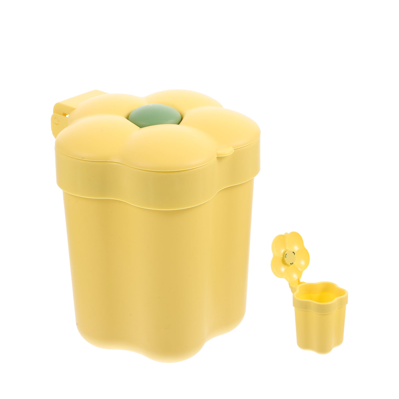 Storage Dust Basket Miniature Trash Bins Small Can White Cans Office ...