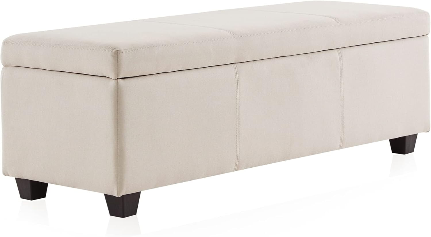 Storage Faux Leather Ottoman, 47 Inch Bench Bedroom Bench with Safety ...