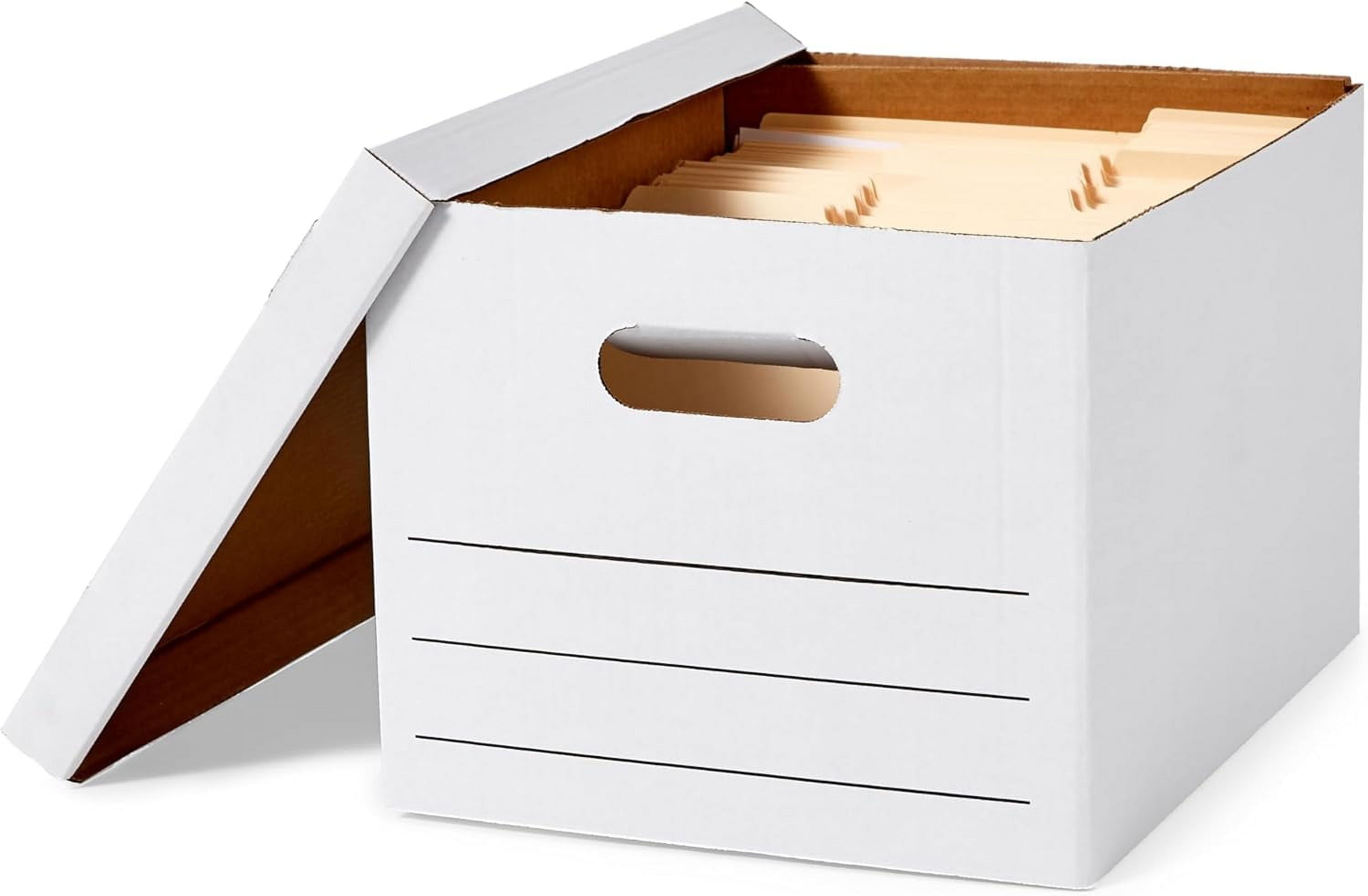 Storage/Filing Boxes with Lift-Off Lid - Letter/Legal Size, Sturdy ...