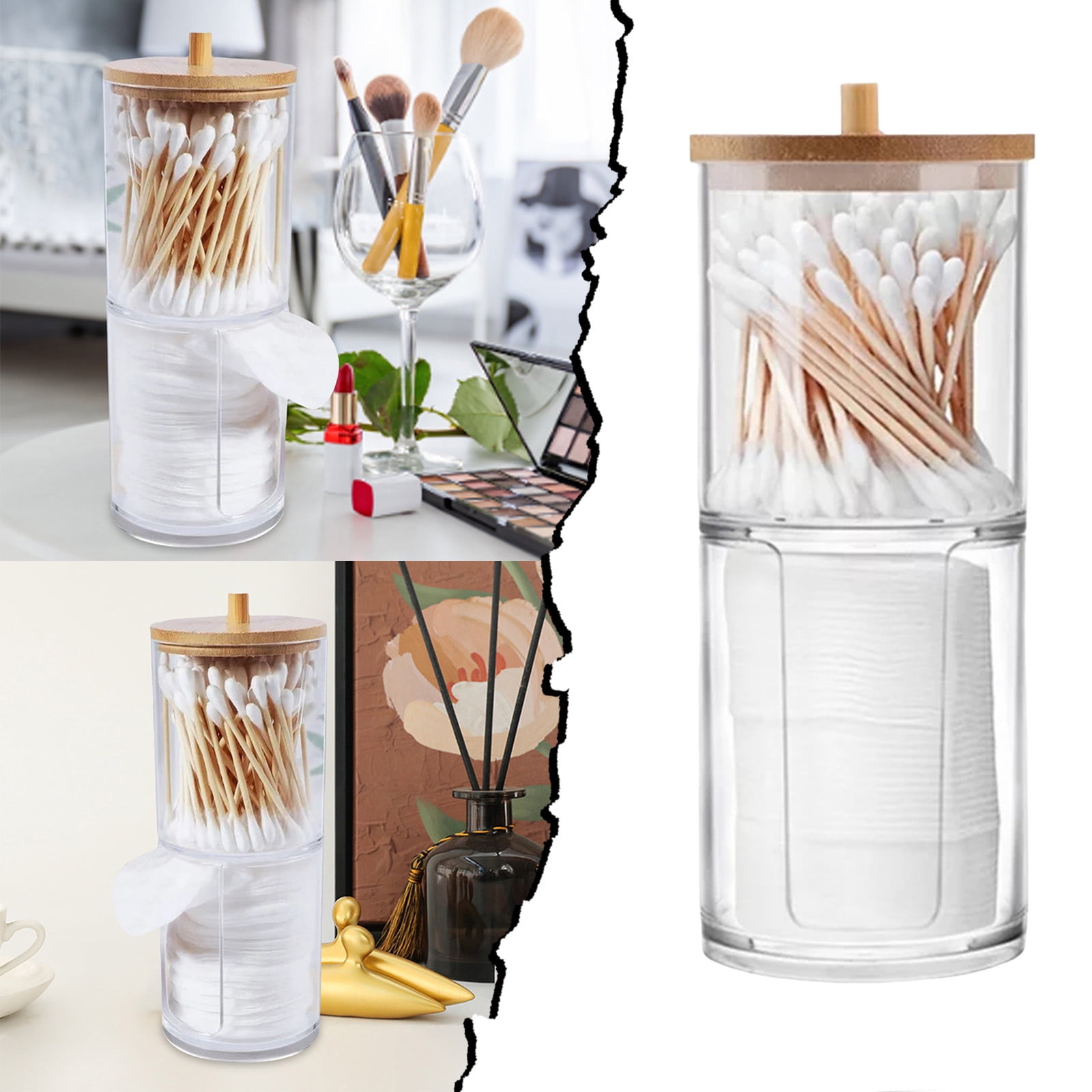 Storage Food Containers with Lids Cotton Pad Holder With Lid Acrylic Q ...