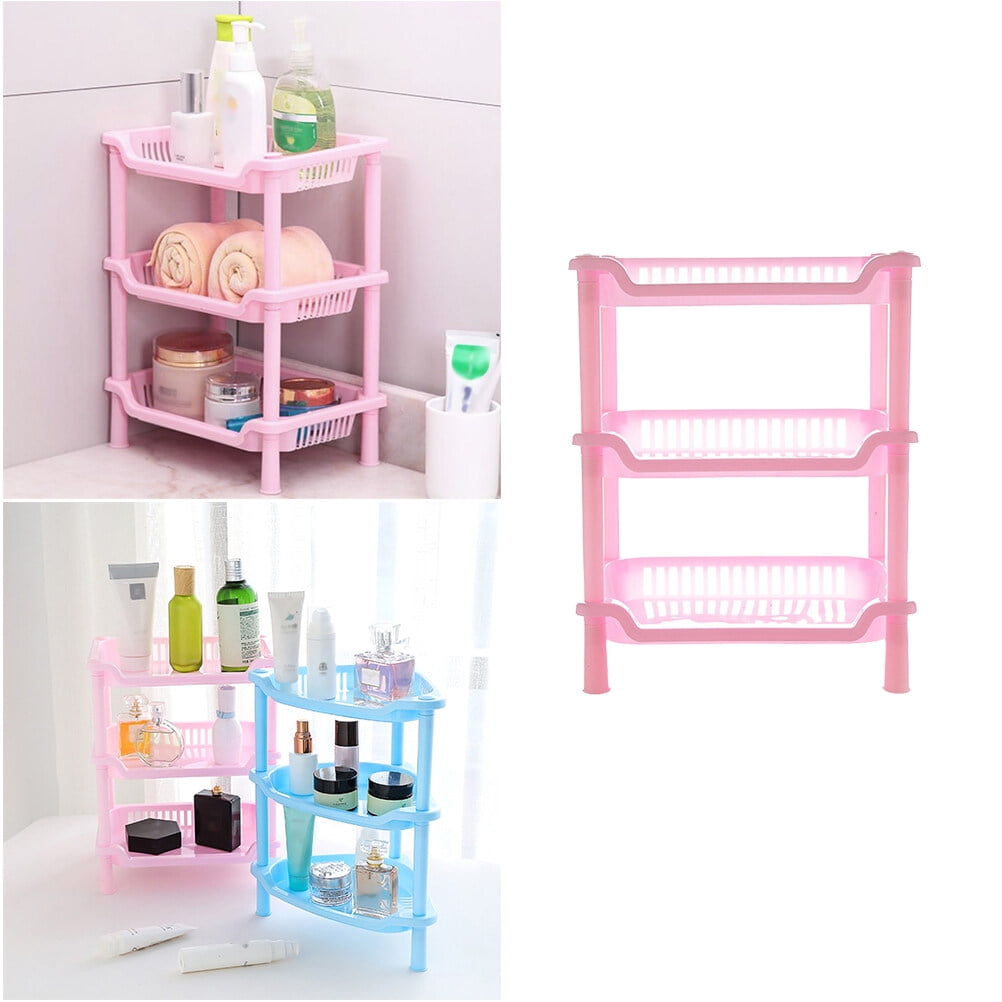 Storage Frame Pink Rack Bathroom Shelf Makeup Display Shelves Shelving ...