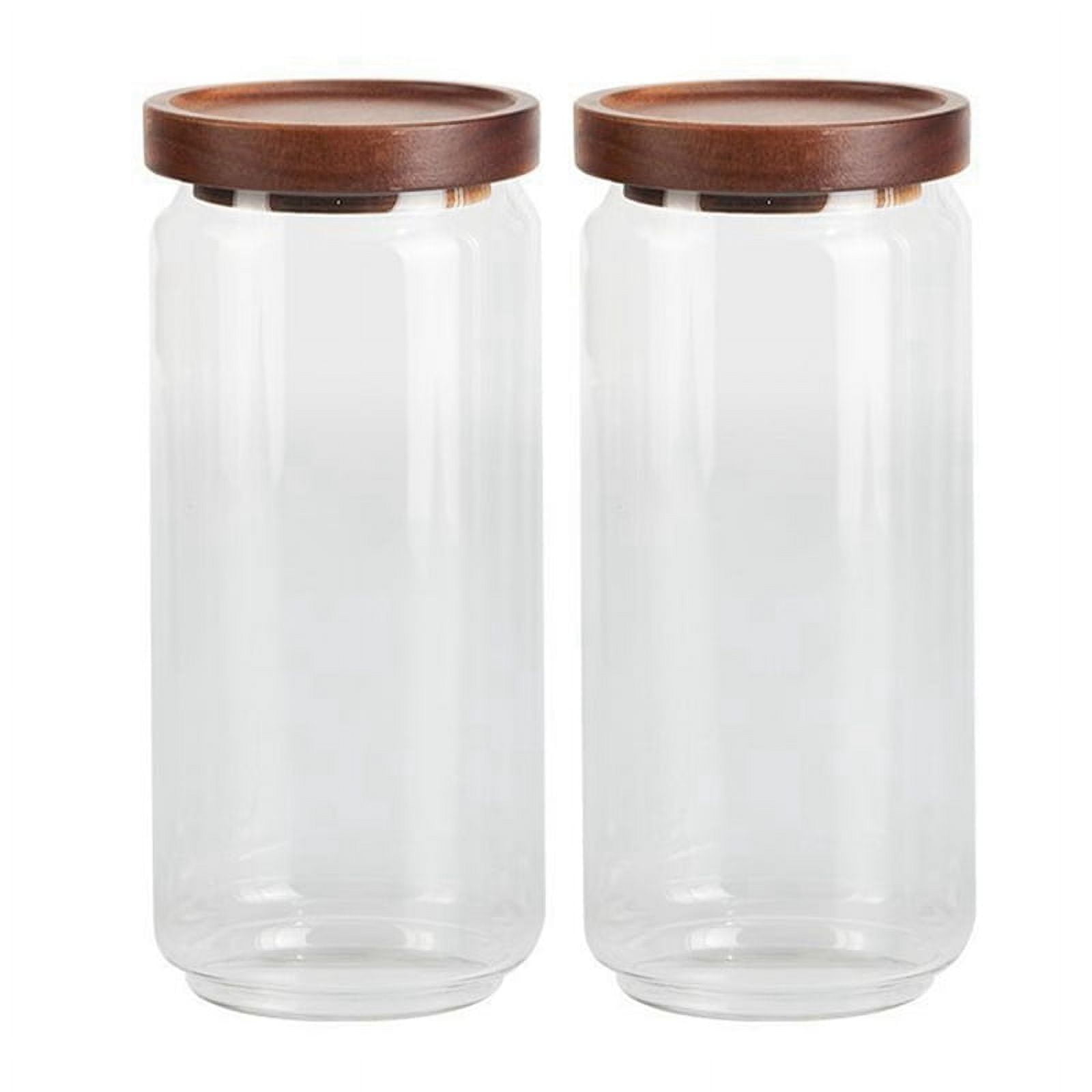 Storage Jars with Lid 1 Litre [2 x 1000 Ml] - Elegant Glass Container ...