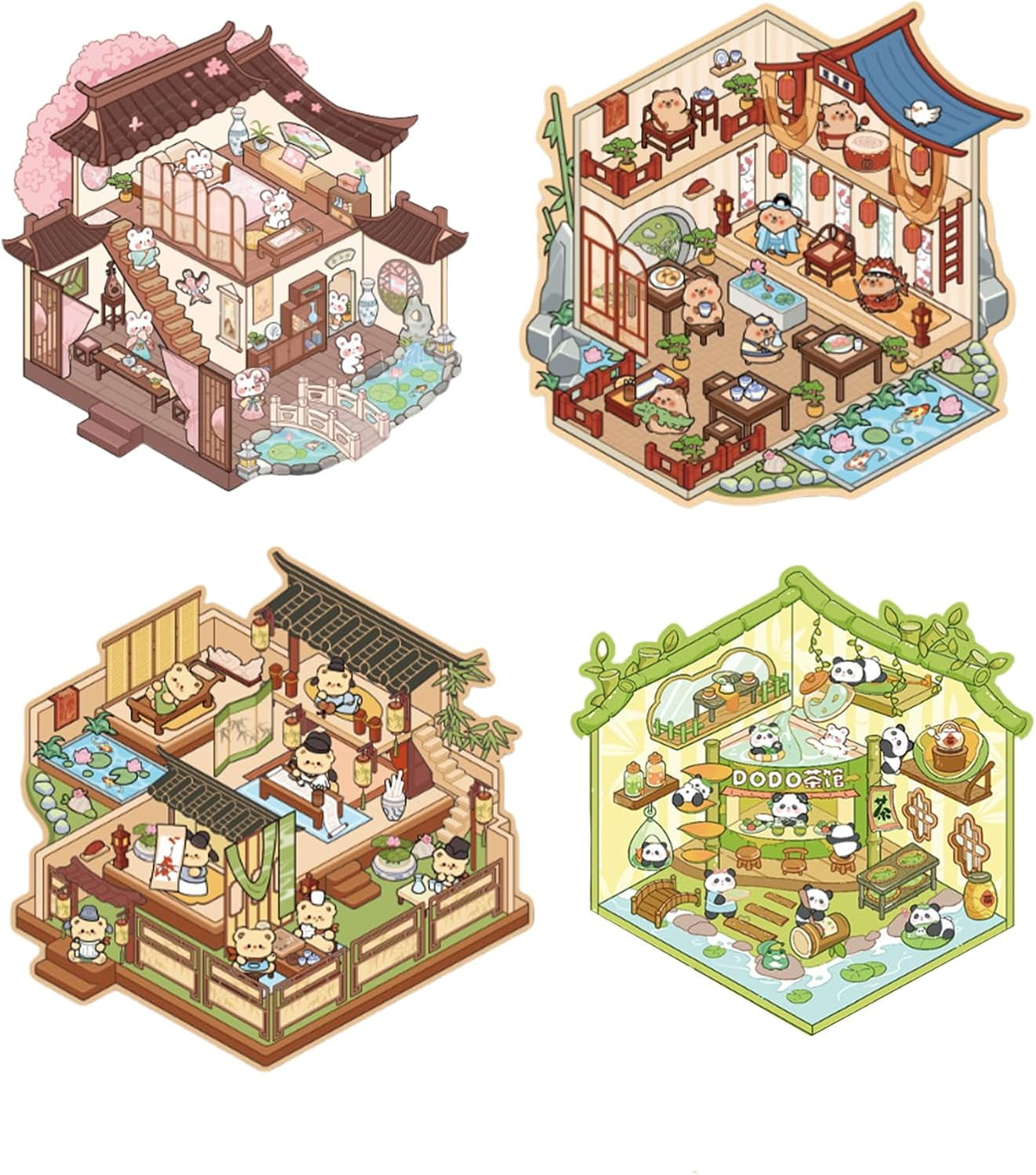 Storage and Landscape Sticker Series, DIY House Stickers - 3D Sticker ...