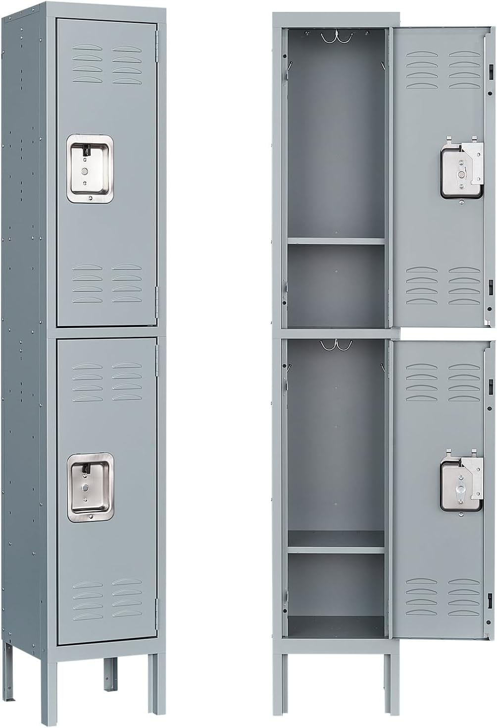 Storage Locker 2 Door Metal Locker Cabinet for Employees Home Gym ...