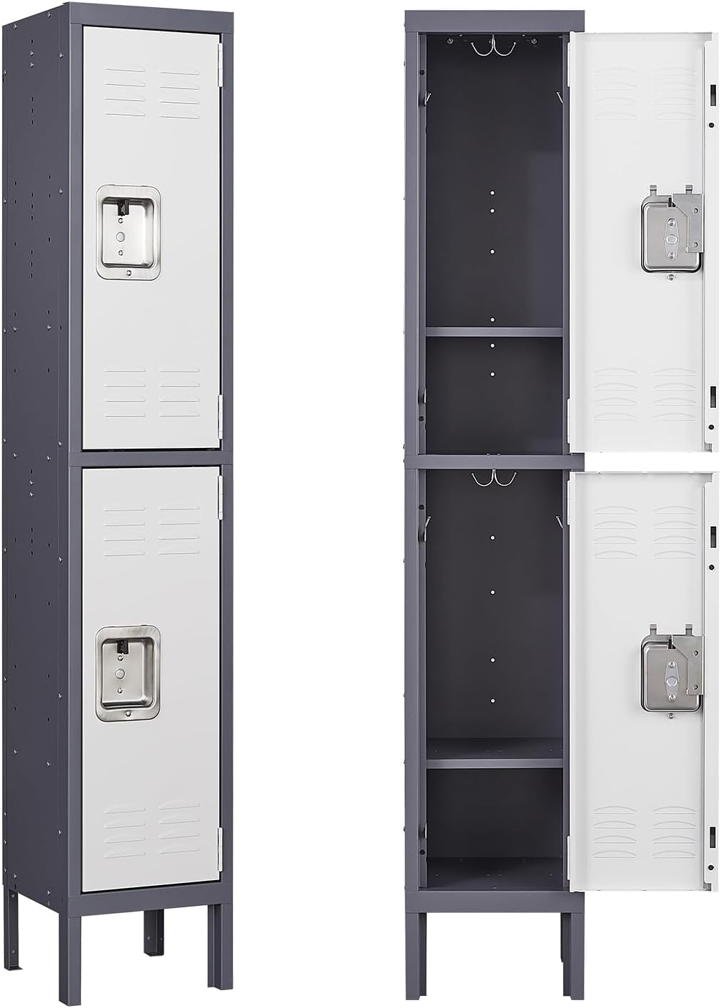 Storage Locker 2 Door Metal Locker Cabinet for Employees Home Gym ...