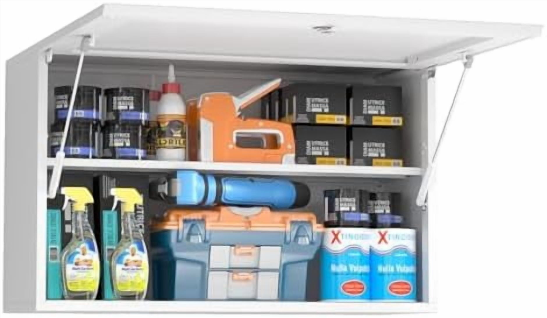 Storage Locking Cabinets with Adjustable & Removable Shelf, Up-Flip ...