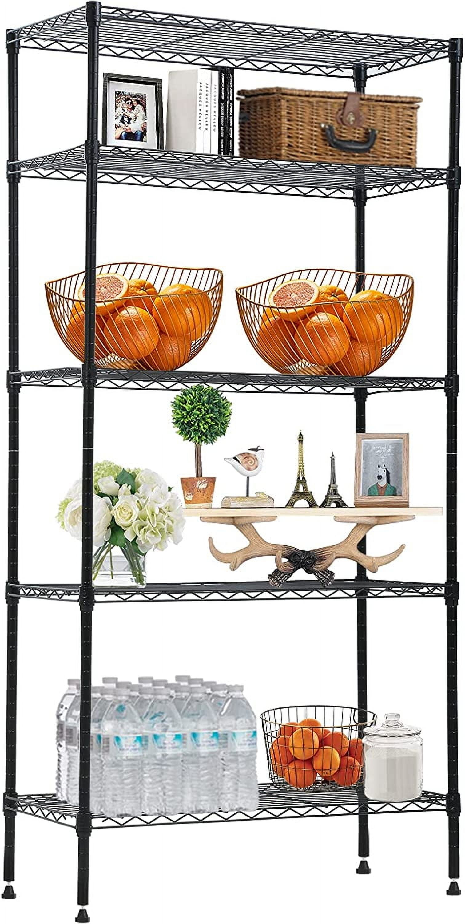 Storage Metal Shelf 5 Tier Heavy Duty Shelves Organizer Metal Wire Rack ...