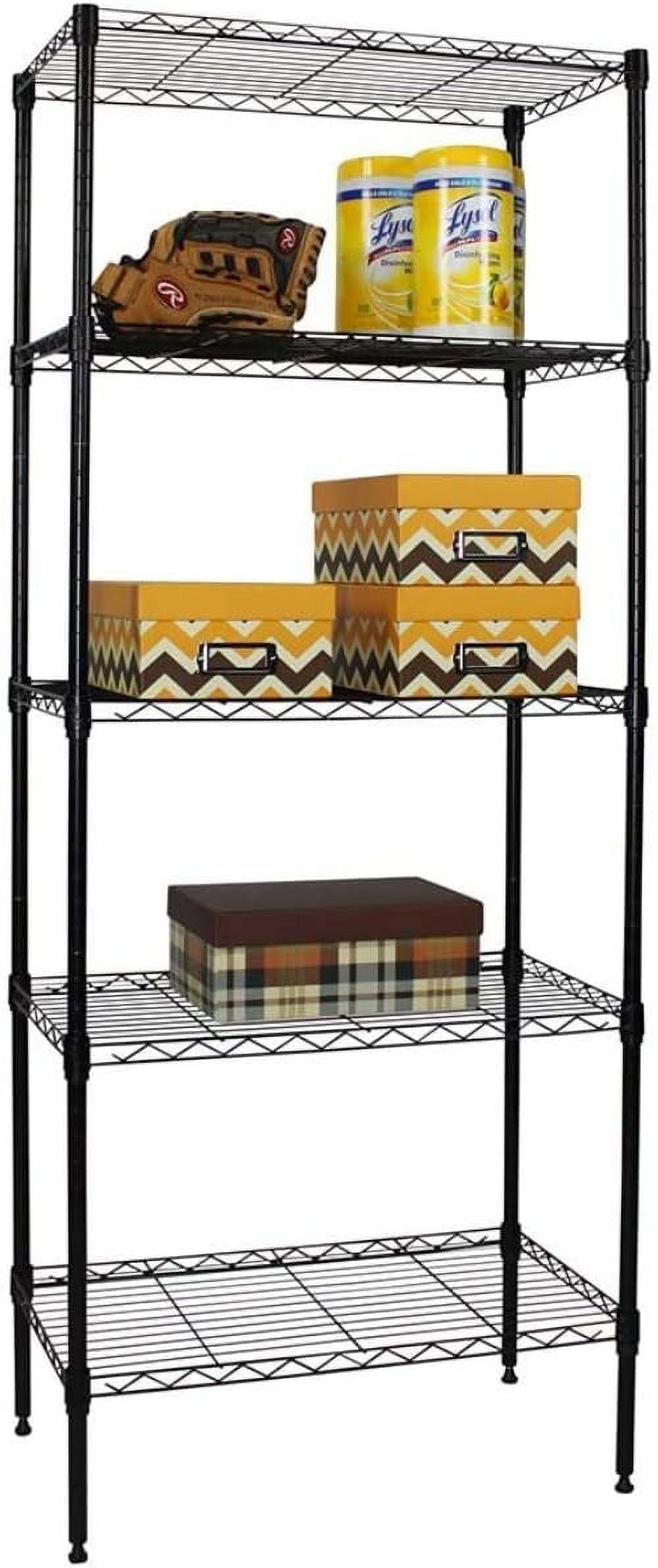 Storage Metal Utility Shelves, 5-Tier 24" Steel Garage Storage Wire ...